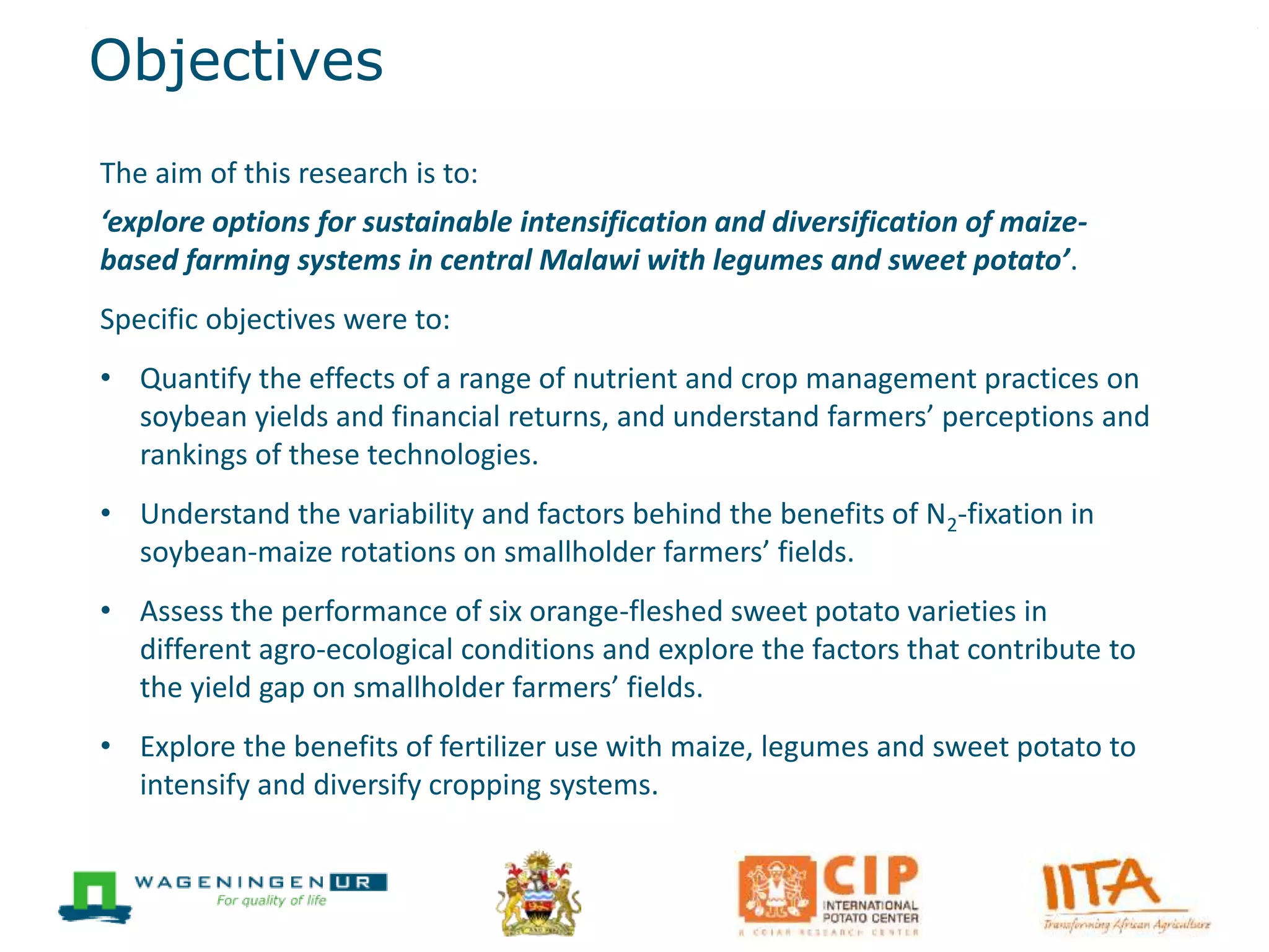 Participatory approaches to diversification and intensification of crop ...