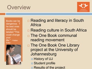 Van vuuren communal reading as a way to foster a reading culture | PPSX