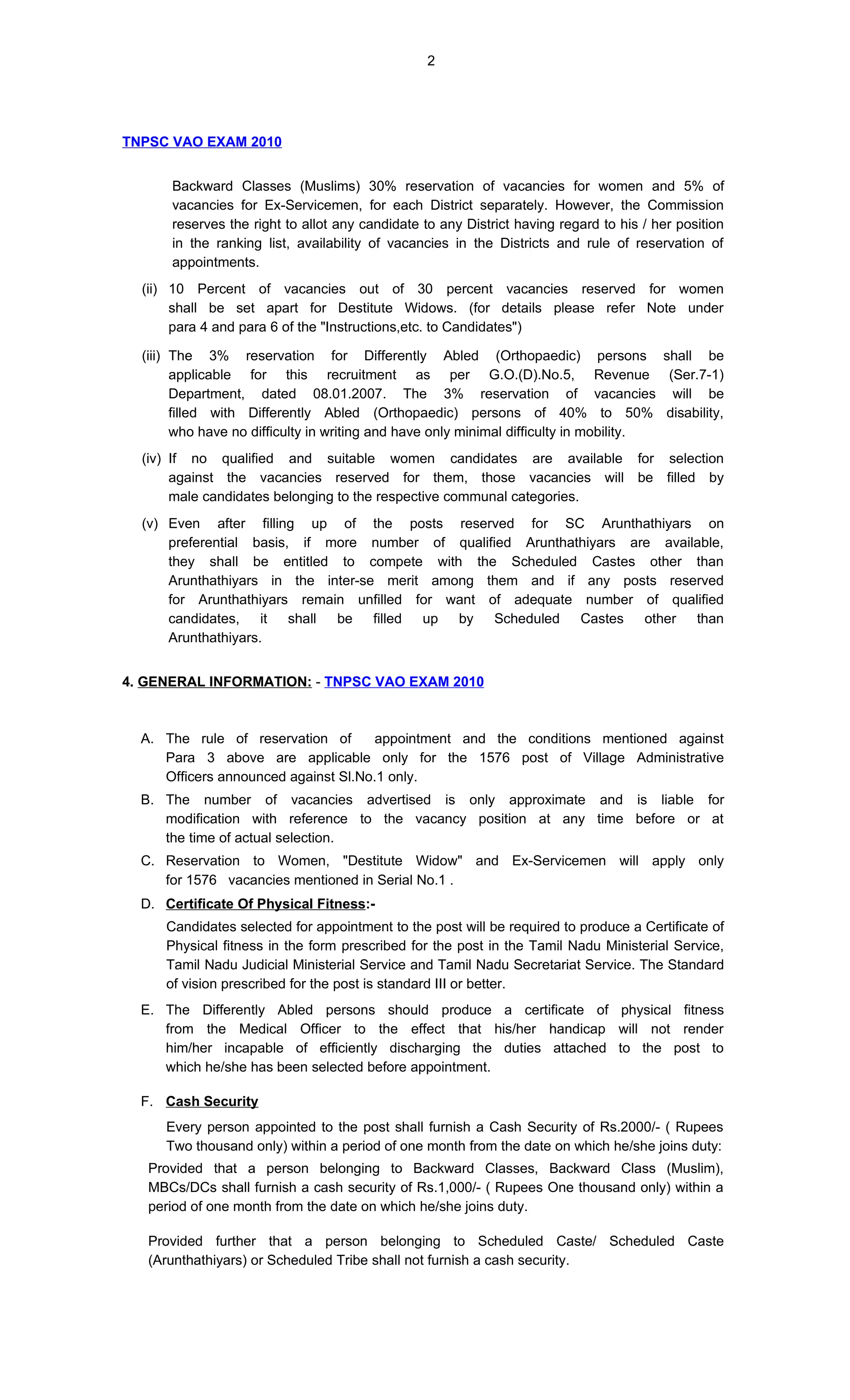Vao exam-2010 | PDF