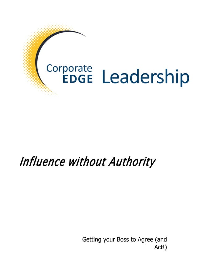 Influence without authority session handout | PDF