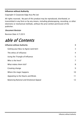 Influence without authority session handout | PDF