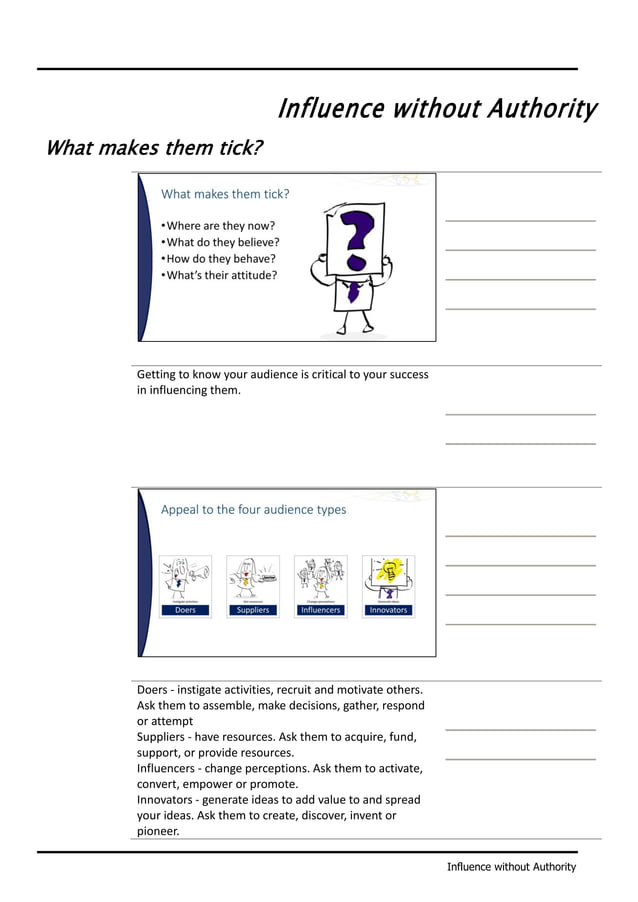 Influence without authority session handout | PDF