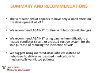 THE VENTILATOR CIRCUIT AND VENTILATOR-ASSOCIATED PNEUMONIA (VAP) | PPTX