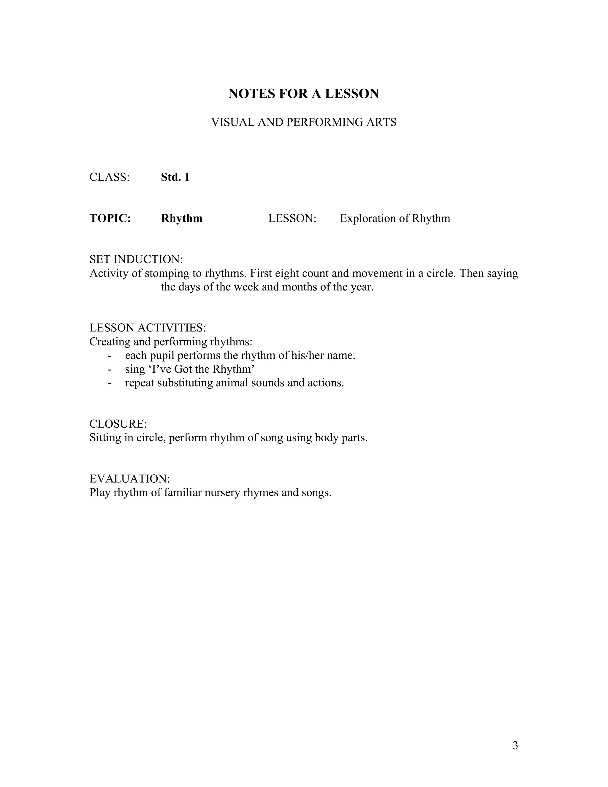 Vapa lesson plan | PDF