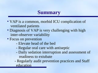 Ventilator Associated Pneumonia (VAP) causes and preventive strategies ...