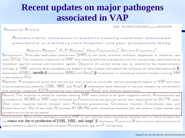 Ventilator Associated Pneumonia (VAP) causes and preventive strategies ...