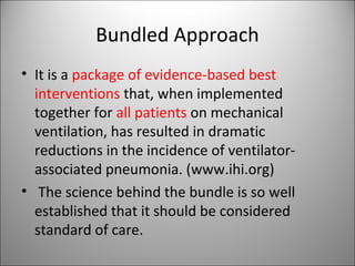 Ventilator Associated Pneumonia control | PPT