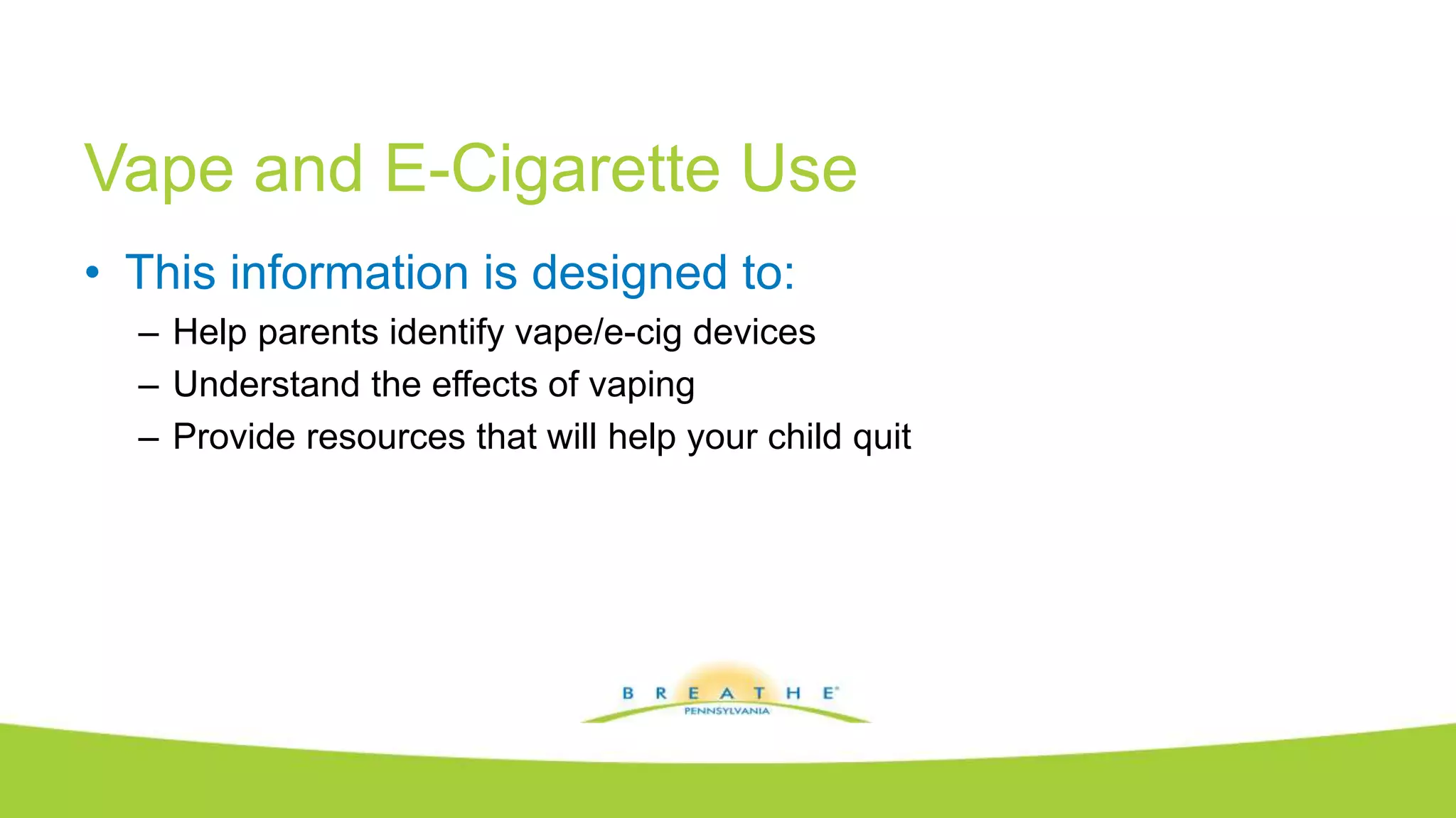 Vaping and E-Cigarette Use | PPTX