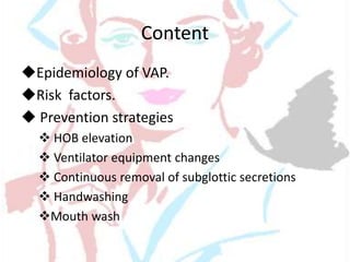 Nurses Role in Prevention of VAP | PPTX