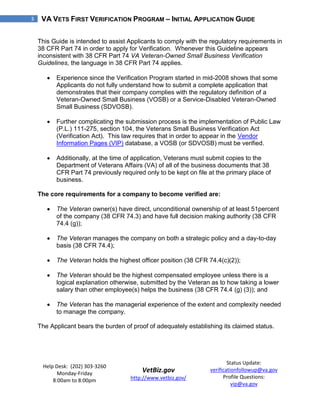 Vets First Verification Program Initial Application Guide | PDF