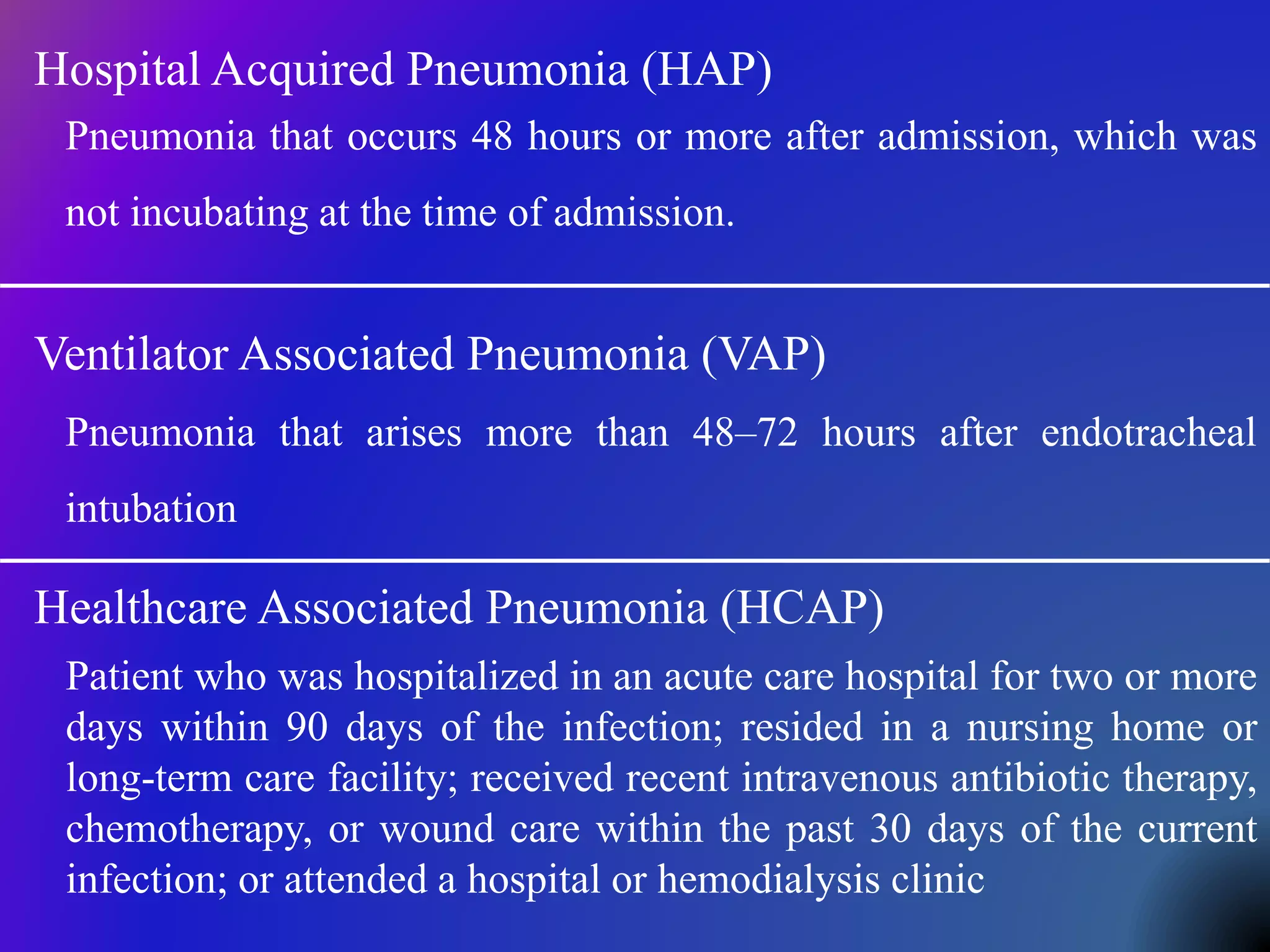 Hospital Acquired Pneumonia lecture | PPTX