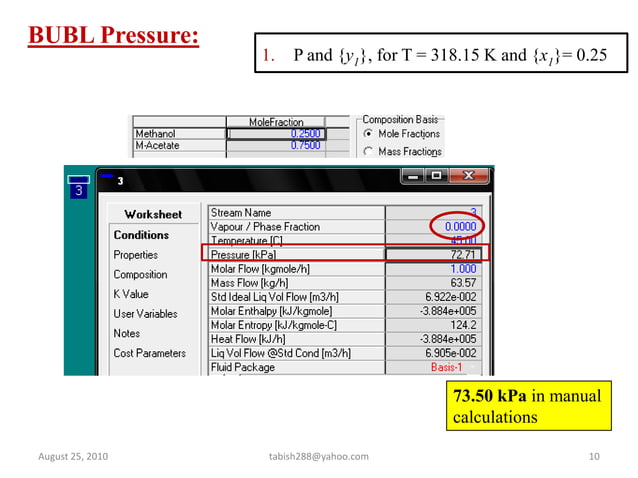 Vapor liquid equilibrium using hysys | PPSX