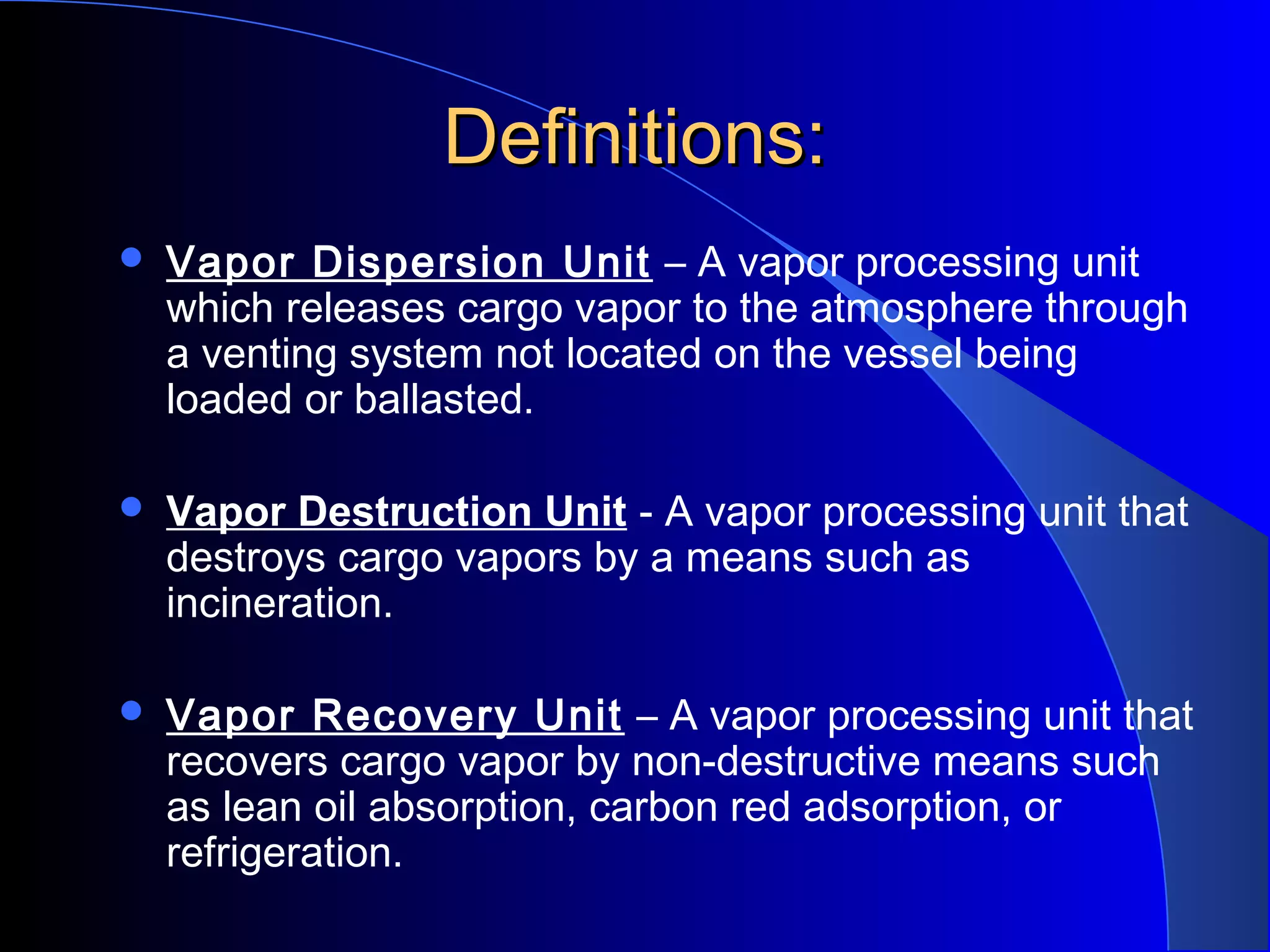Vapour control system | PPT