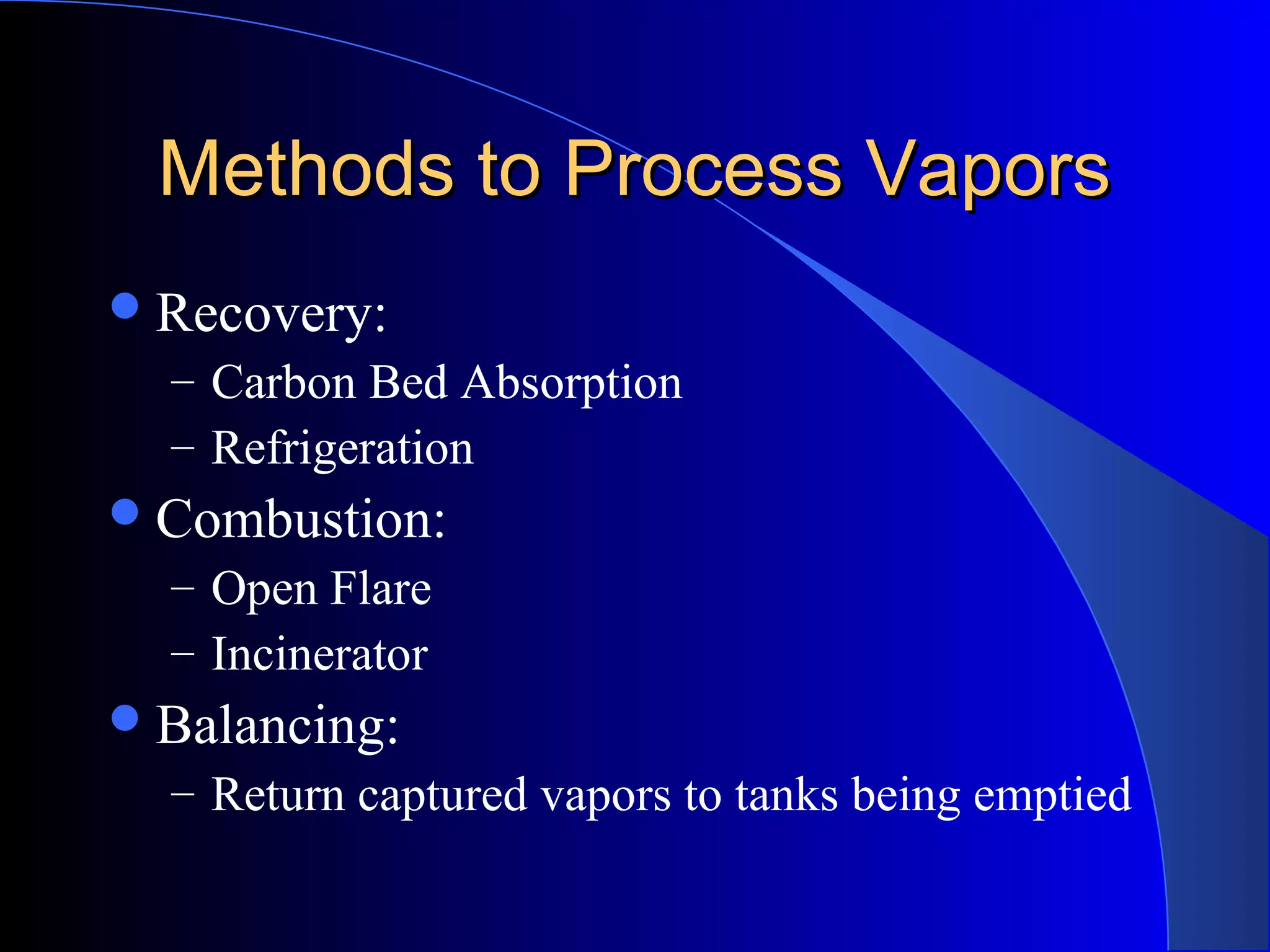 Vapour control system | PPT
