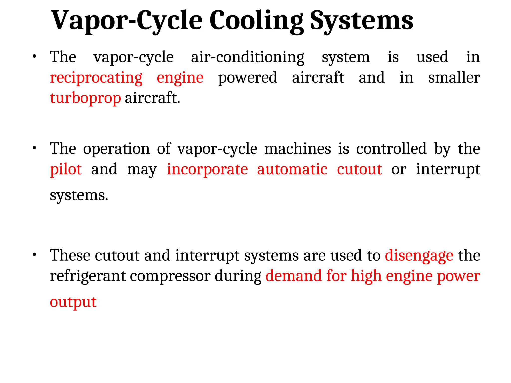 Vapor cycle & Air Cycle cooling system .ppt