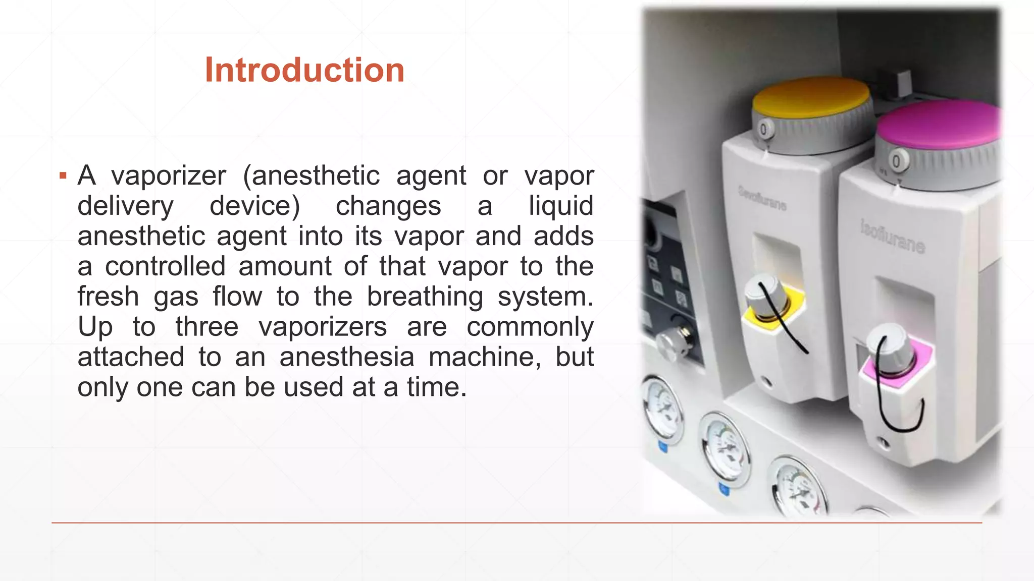 Vaporizers in Anaesthesia | PDF