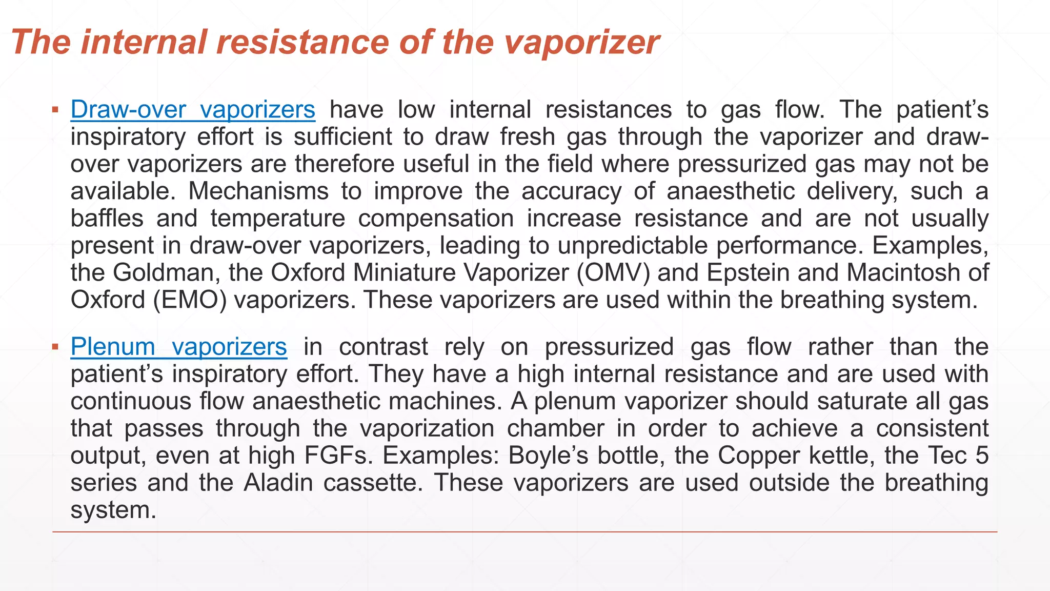 Anaesthesia Vaporizers | PPTX
