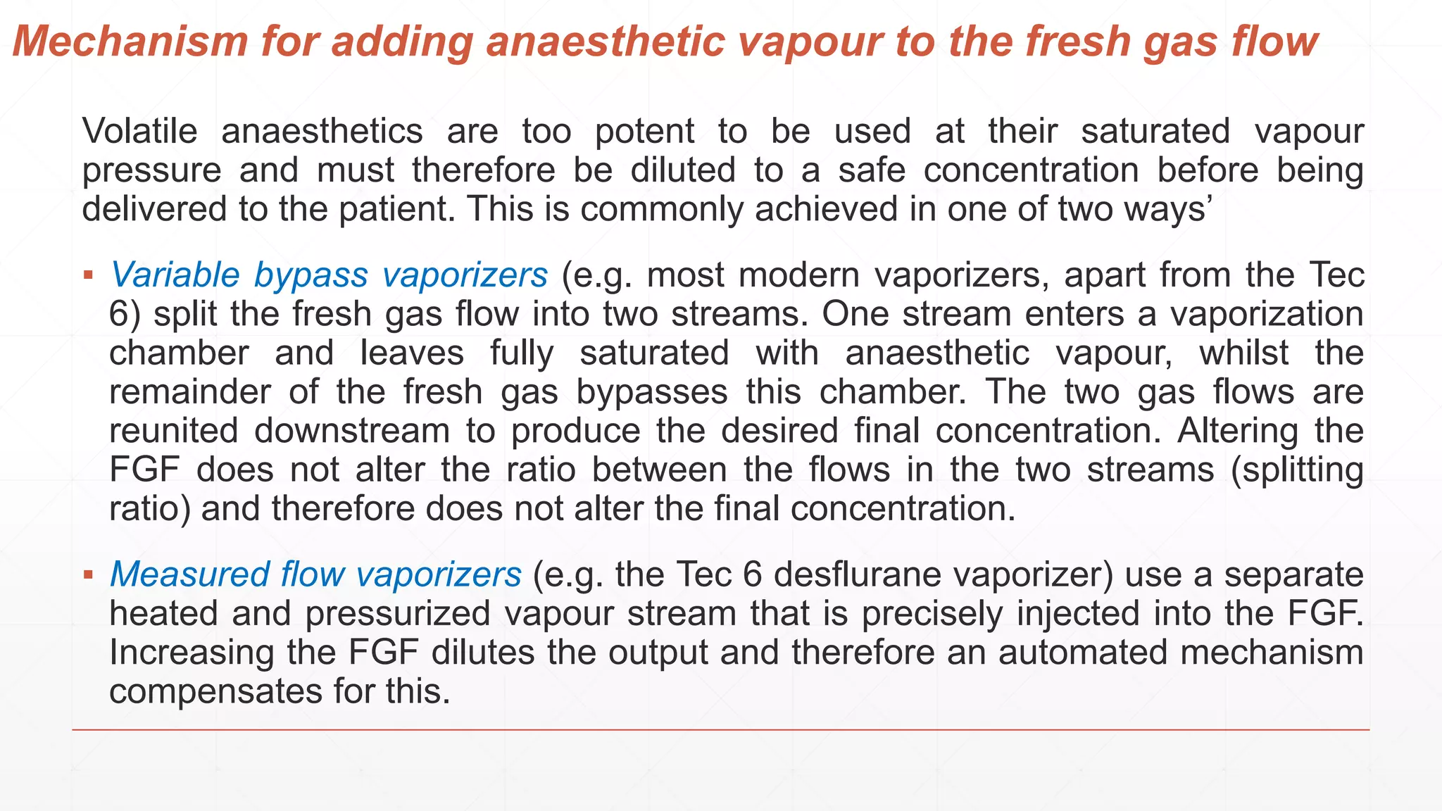 Anaesthesia Vaporizers | PPTX
