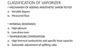 vaporizer presentation on anaethesia class | PPT