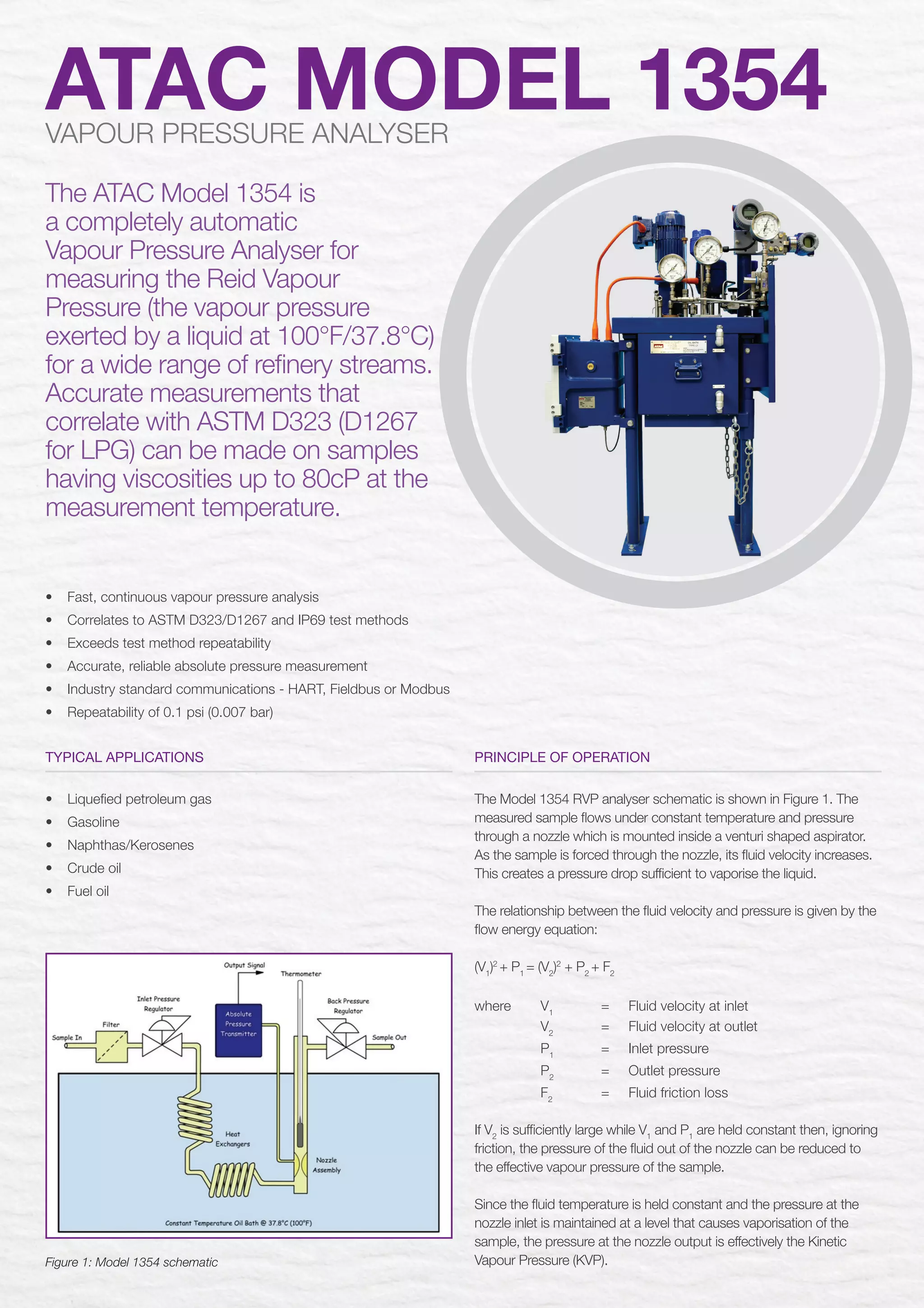 Vapour pressure-model-1354 atac | PDF
