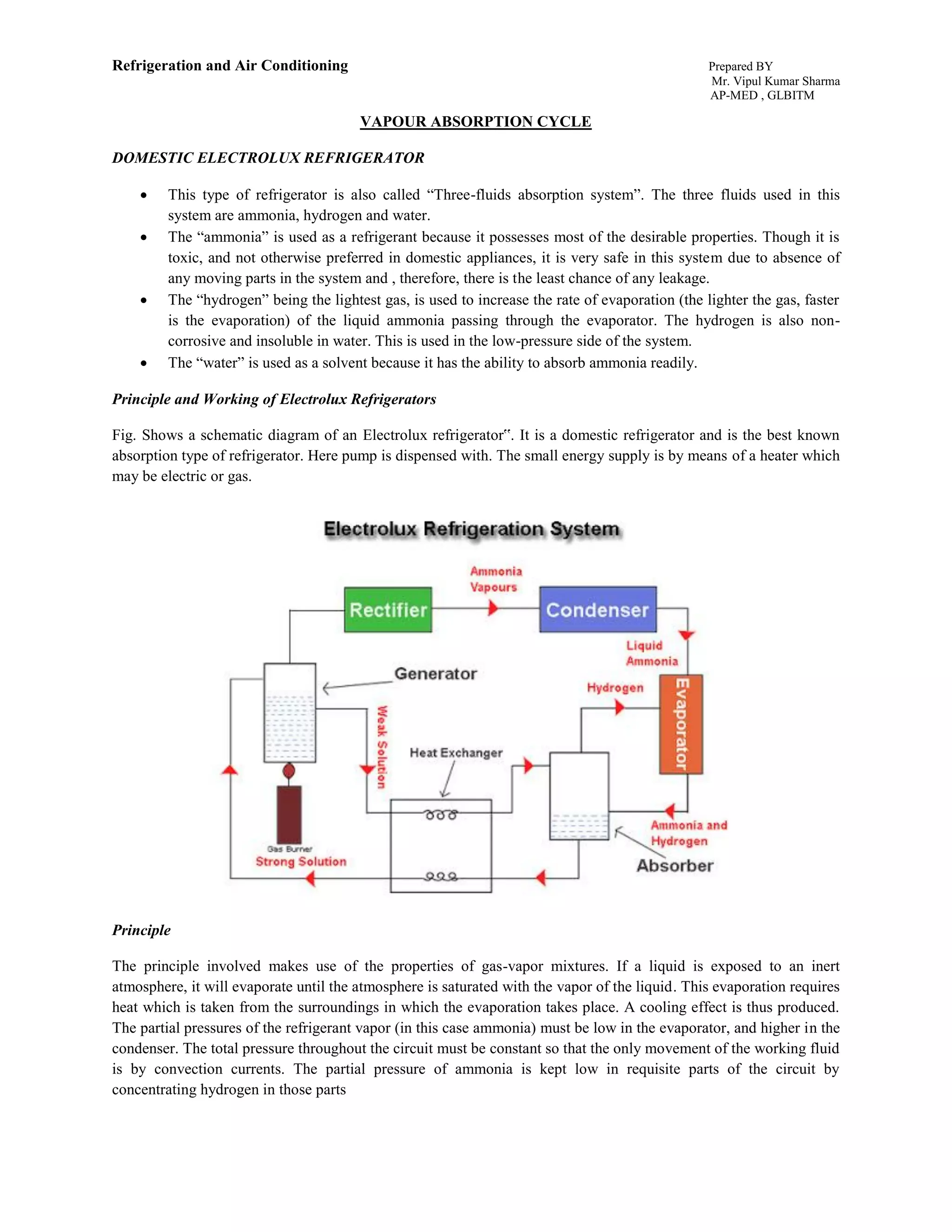 Domestic Electrolux- Vapour absorption cycle | PDF