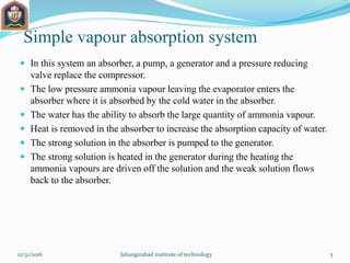 Vapour absorption system | PPTX