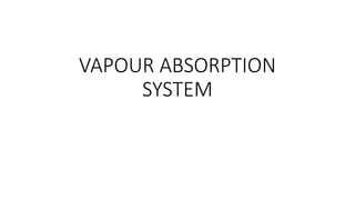 VAPOUR ABSORPTION SYSTEM FOR HIGHER EDUCATION | PPT