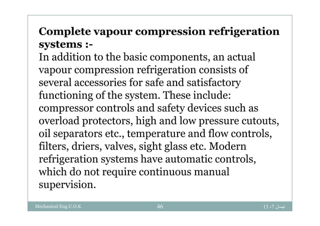Vapour compression refrigeration system | PDF
