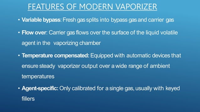 Anaesthesia working station vaporizers types | PPTX