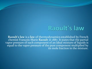 Vapour pressure and roults law | PPTX