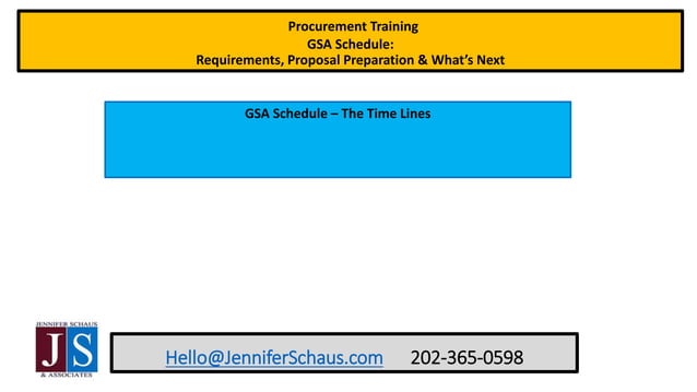 Procurement Training GSA Schedules: Requirements, Proposal Preparation & What's Next | PPT