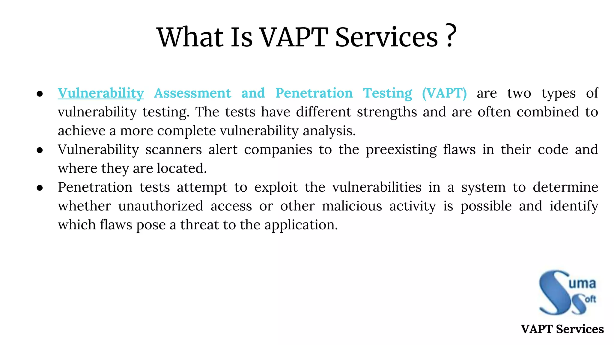 Vapt( vulnerabilty and penetration testing ) services | PPTX