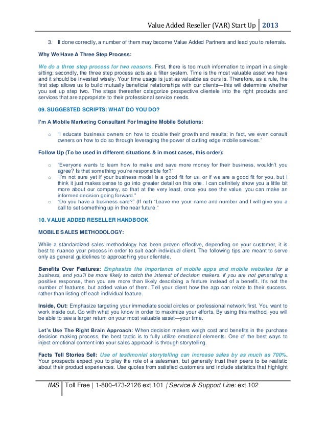 Var - VALUE ADDED RESELLER START UP GUIDE