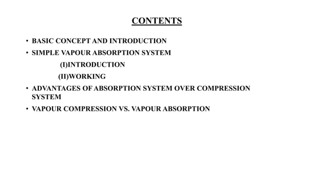 Vapour Absorption Refrigeration System | PPTX