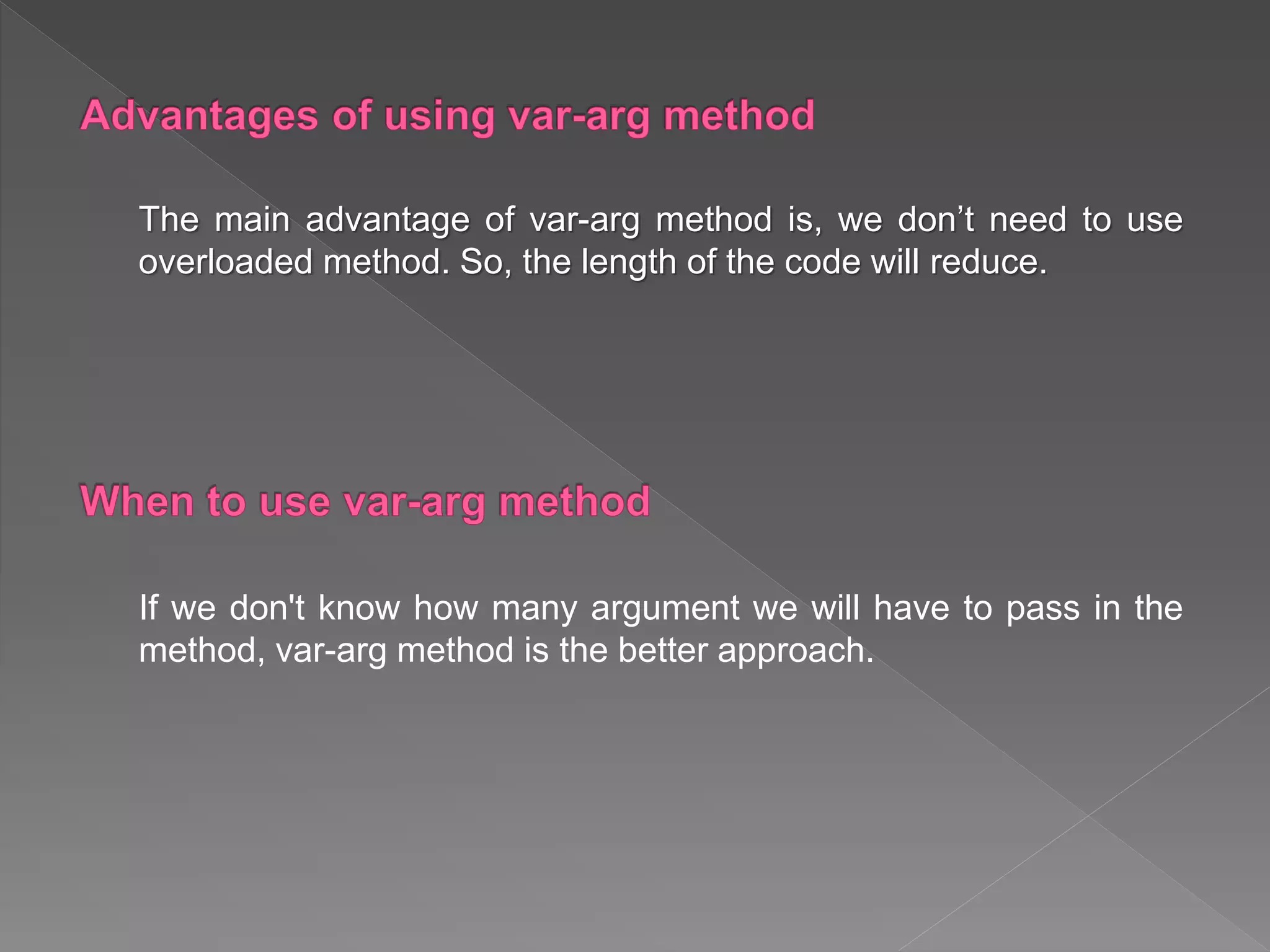 Var arg methods | PPTX