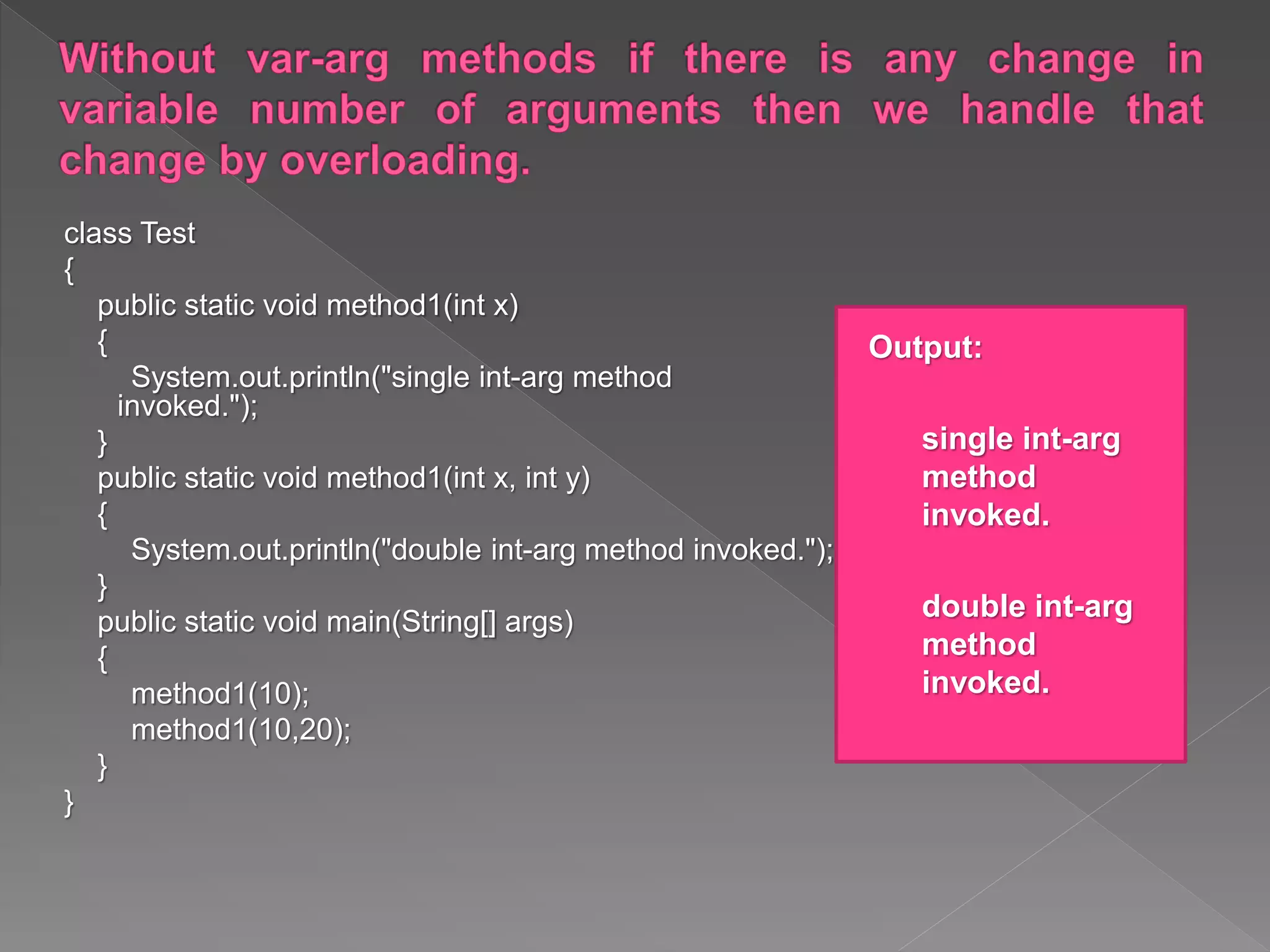 Var Arg Methods Pptx Programming Languages Computing 5365