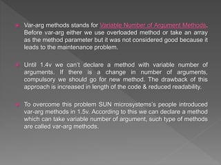 Var arg methods | PPTX