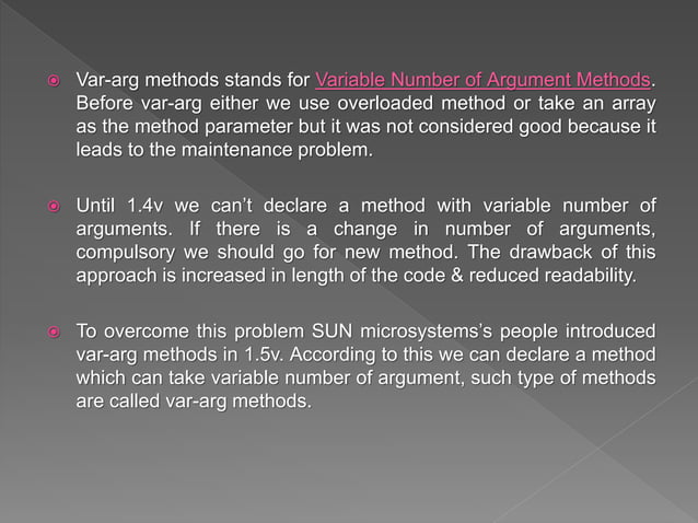 Var Arg Methods Pptx Programming Languages Computing