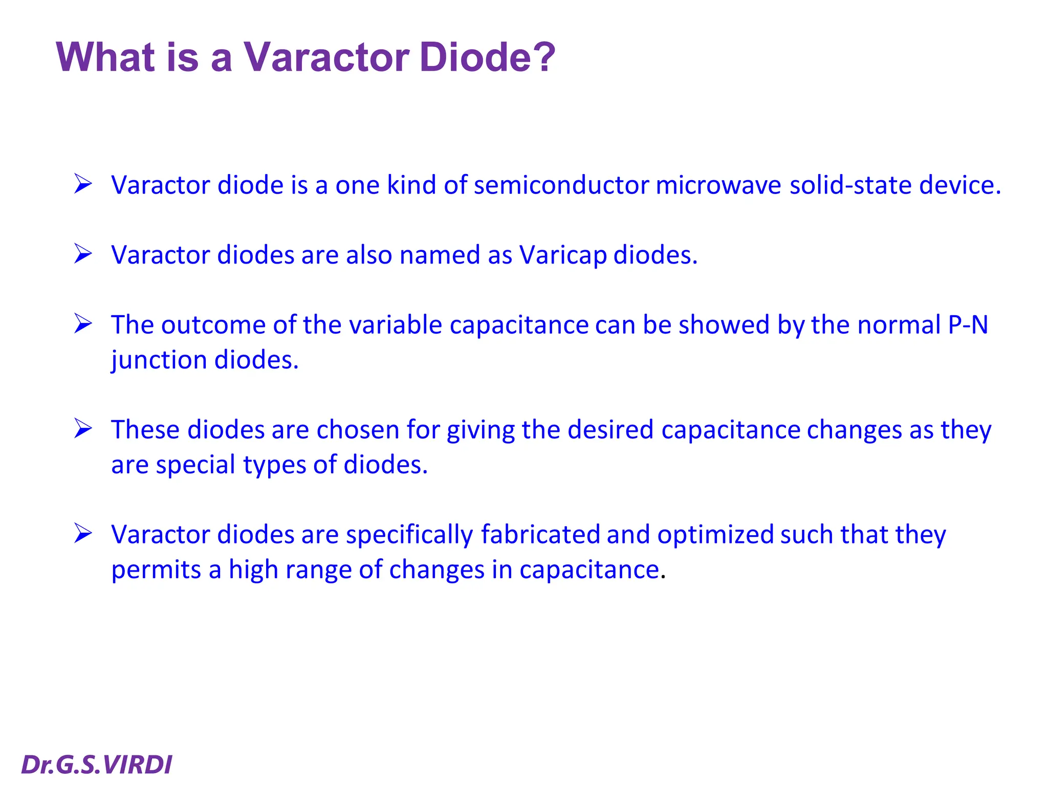Principle, Construction, and Types of Varactor Diode – A Comprehensive ...