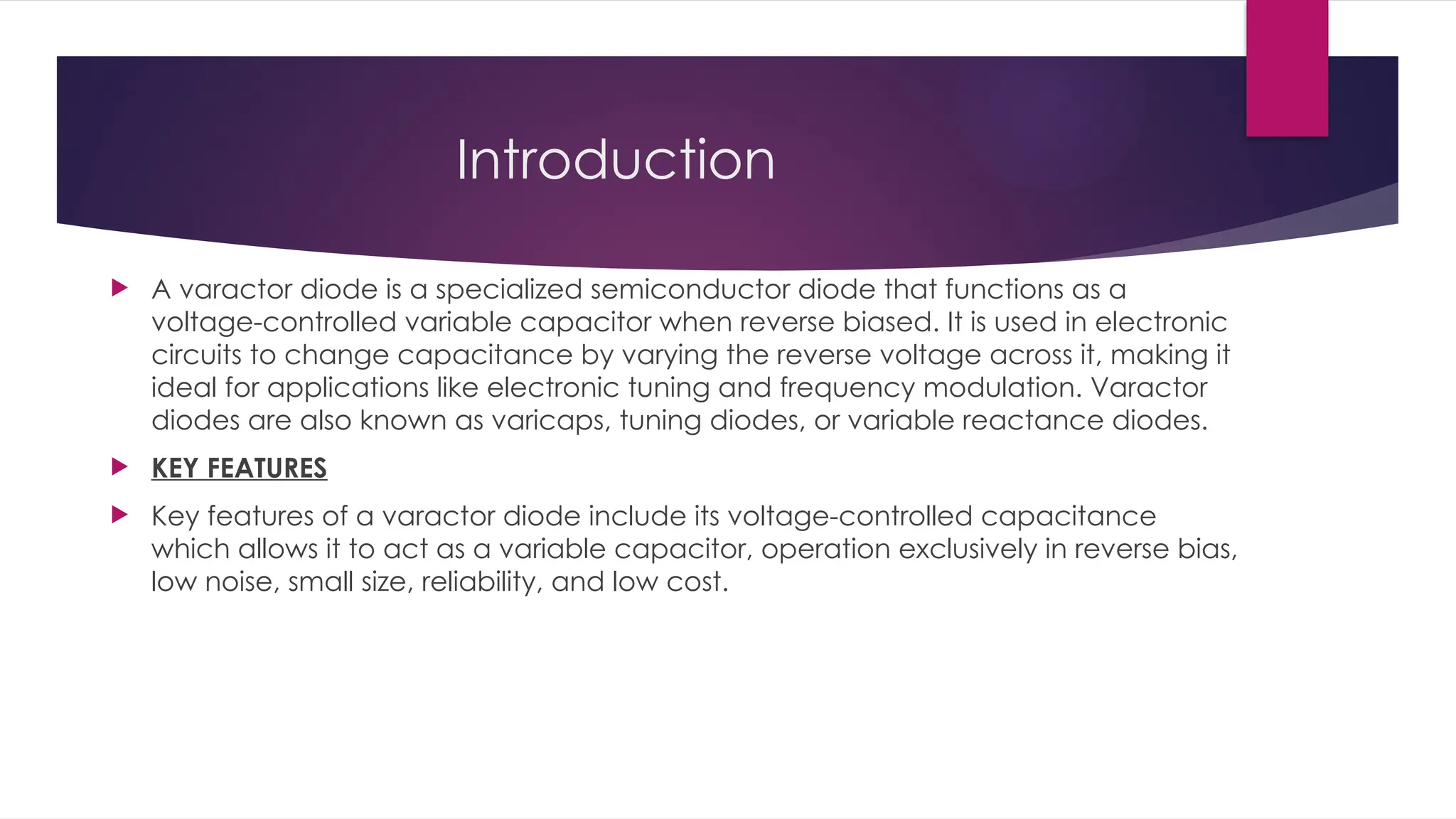 VARACTOR diode characteristics and working | PPTX