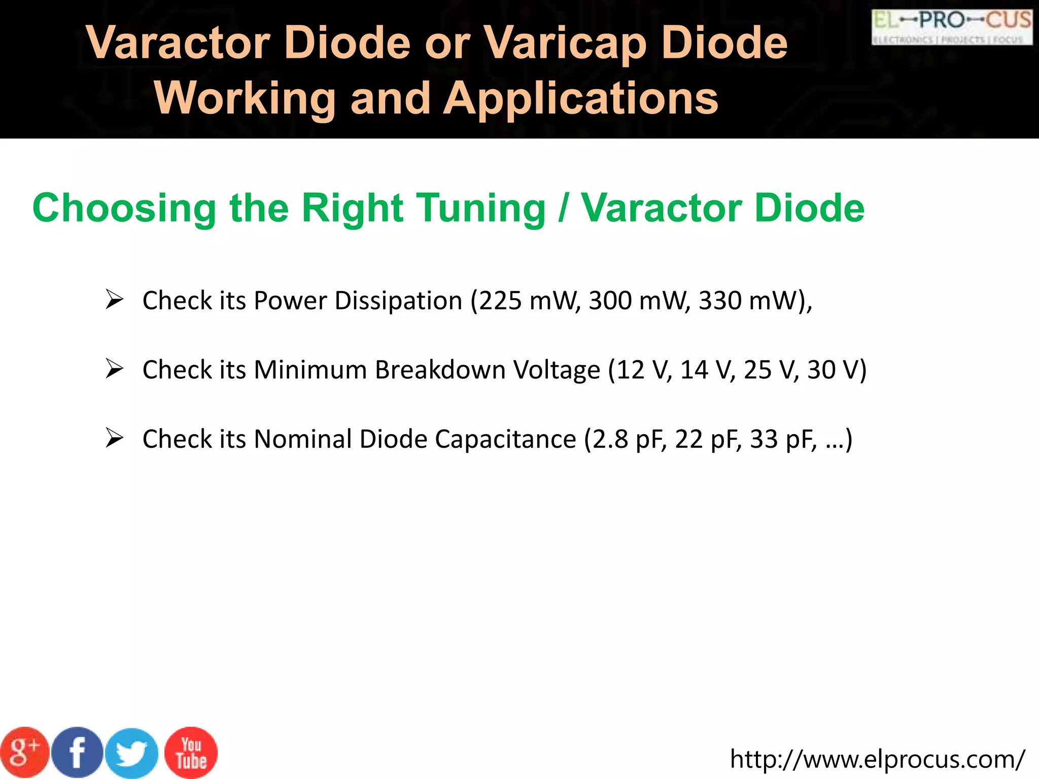 Varactor Diode Or Varicap Diode Working And Applications Pptx