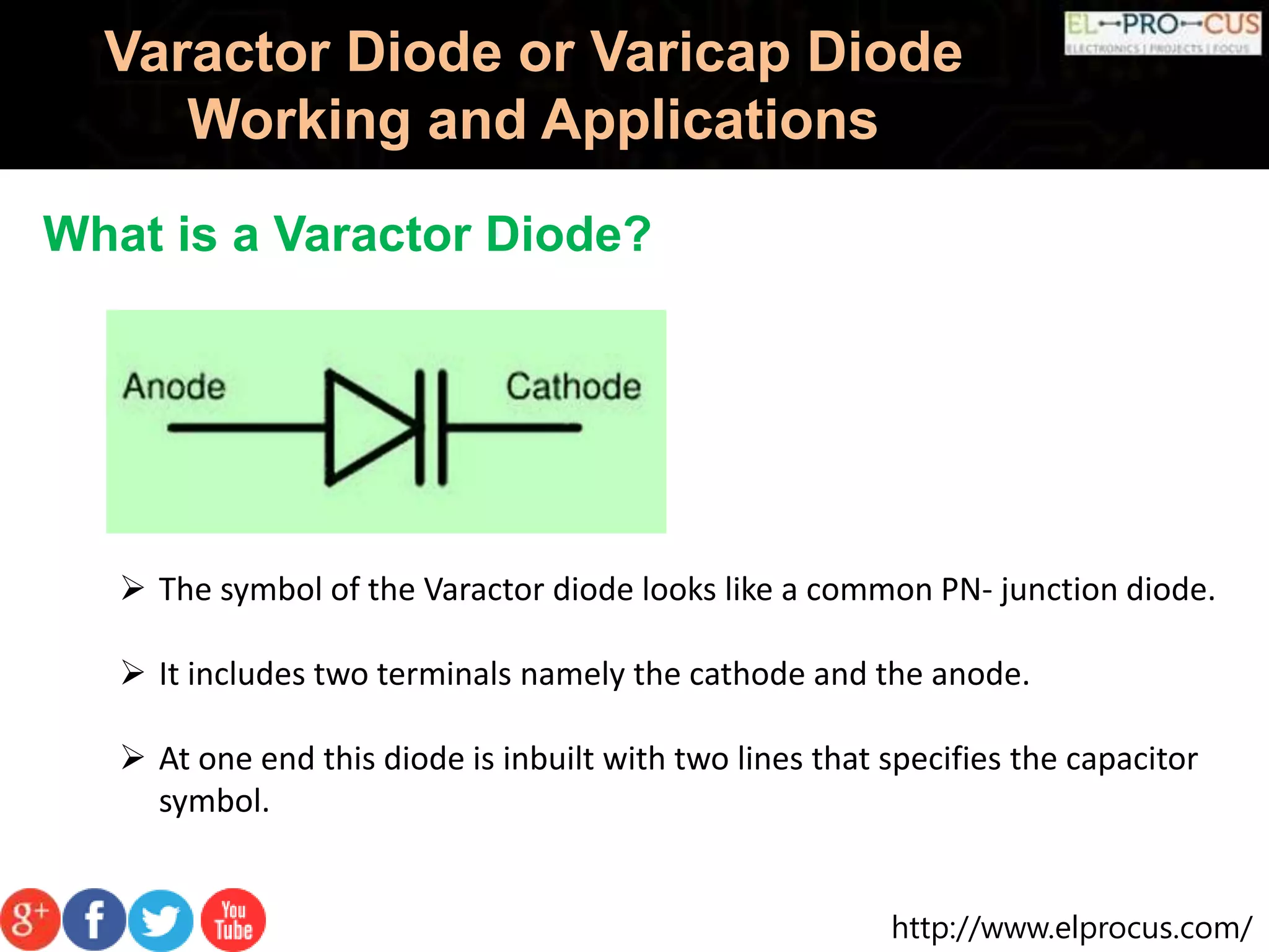 Varactor Diode Or Varicap Diode Working And Applications Pptx