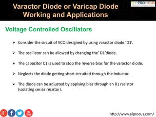 Varactor diode or varicap diode working and applications | PPTX