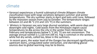 Varanasi human sttlements ppt | PPTX