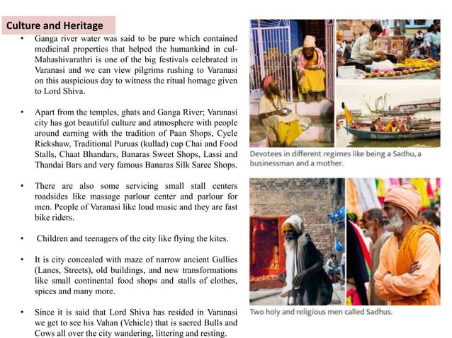 Varanasi city and the central and state government urban planning ...