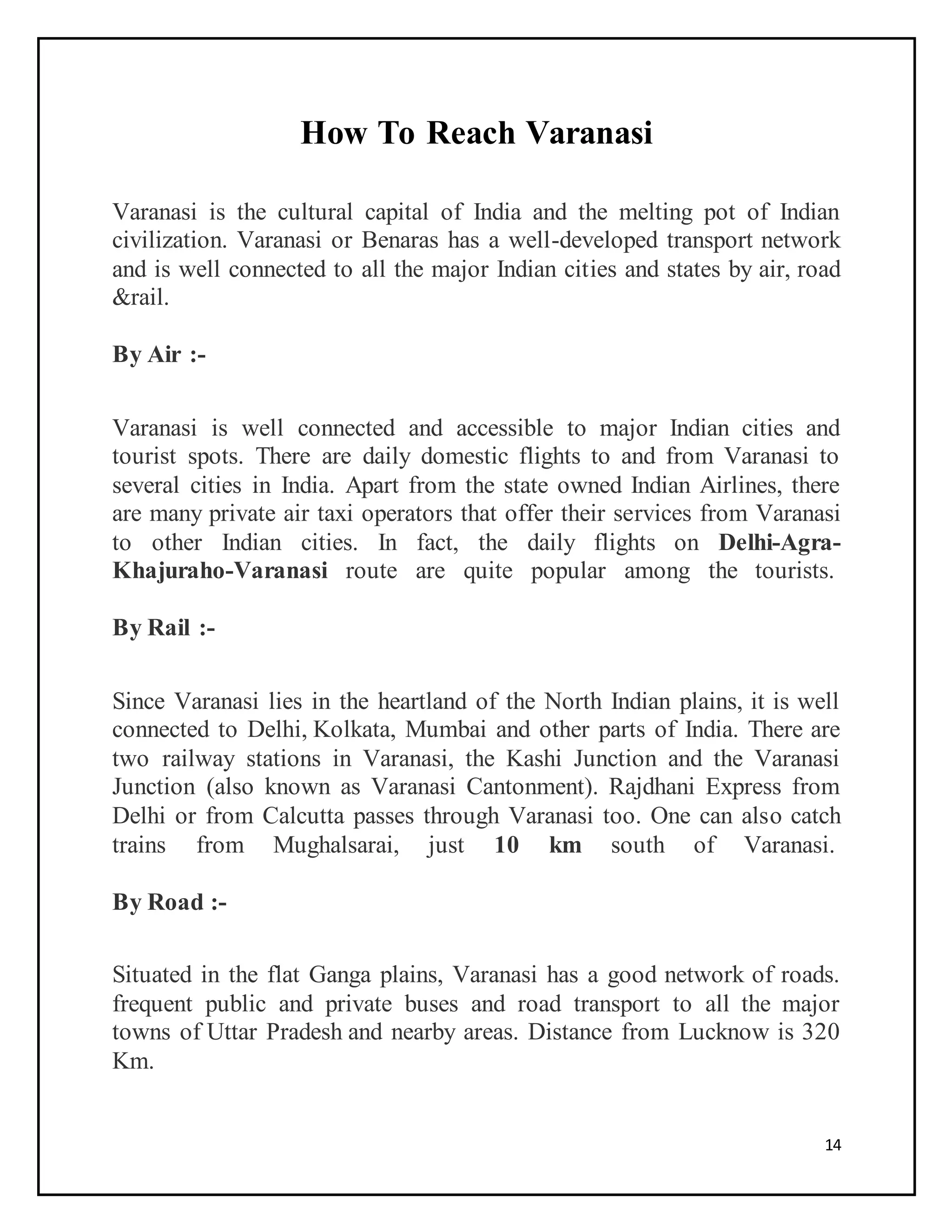 Historical Places of Varanasi | PDF