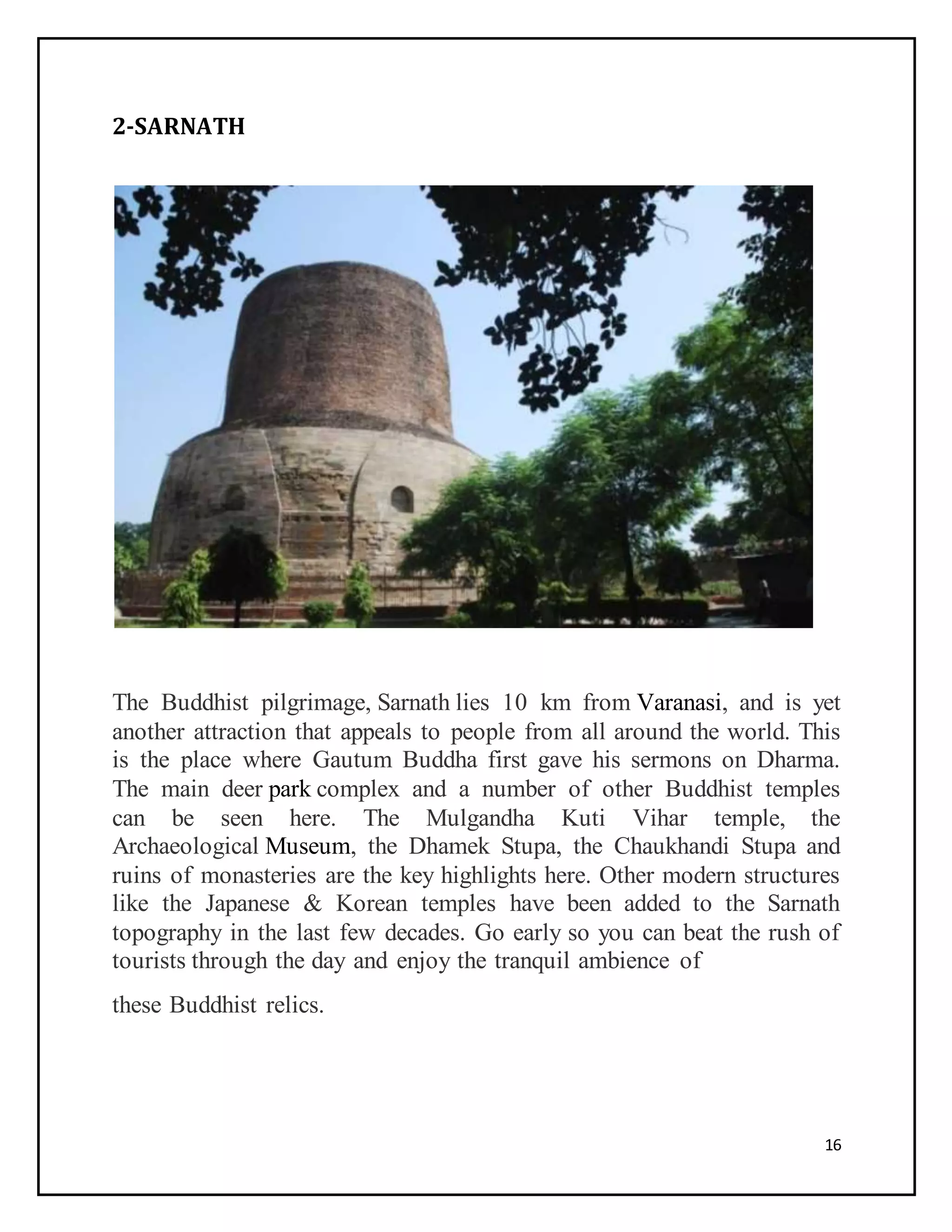 Historical Places of Varanasi | PDF