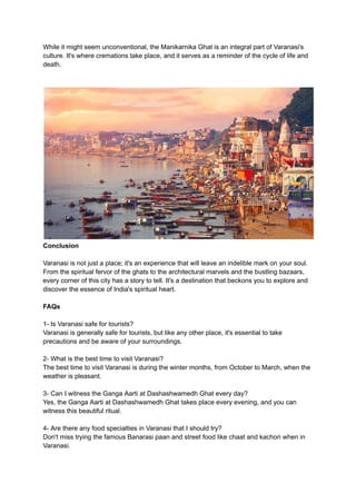 Varanasi Sightseeing Places: Exploring the Spiritual Heart of India | PDF