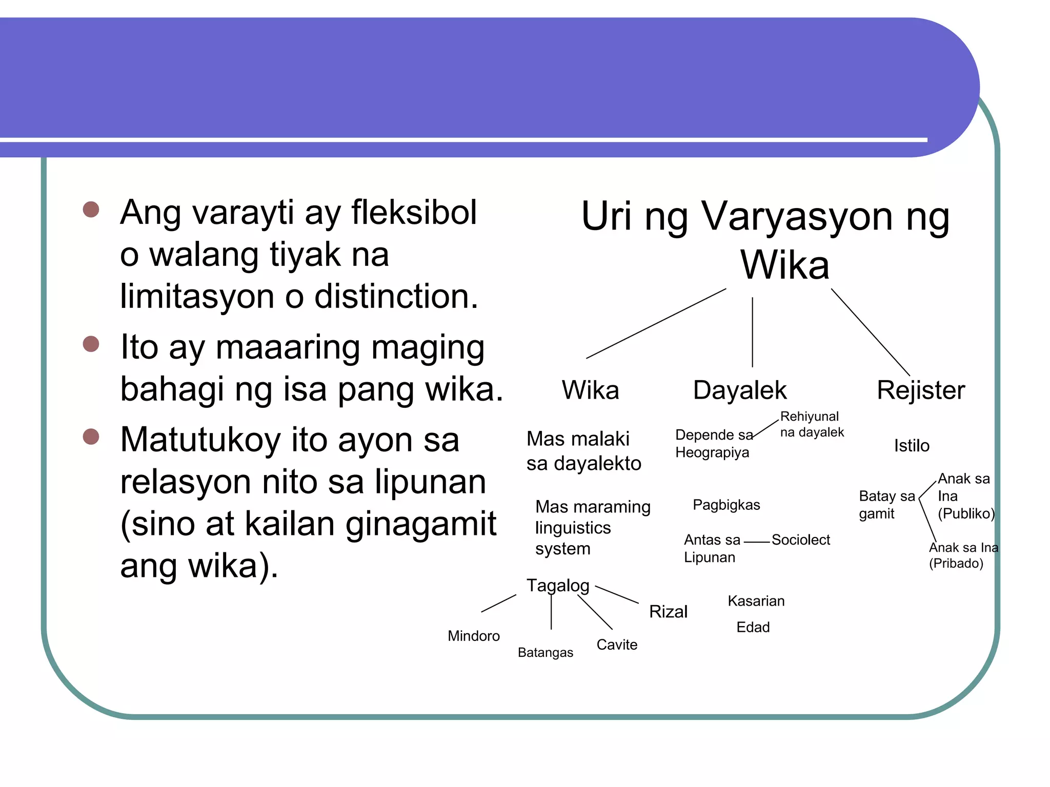 Varayti ng wika | PPT