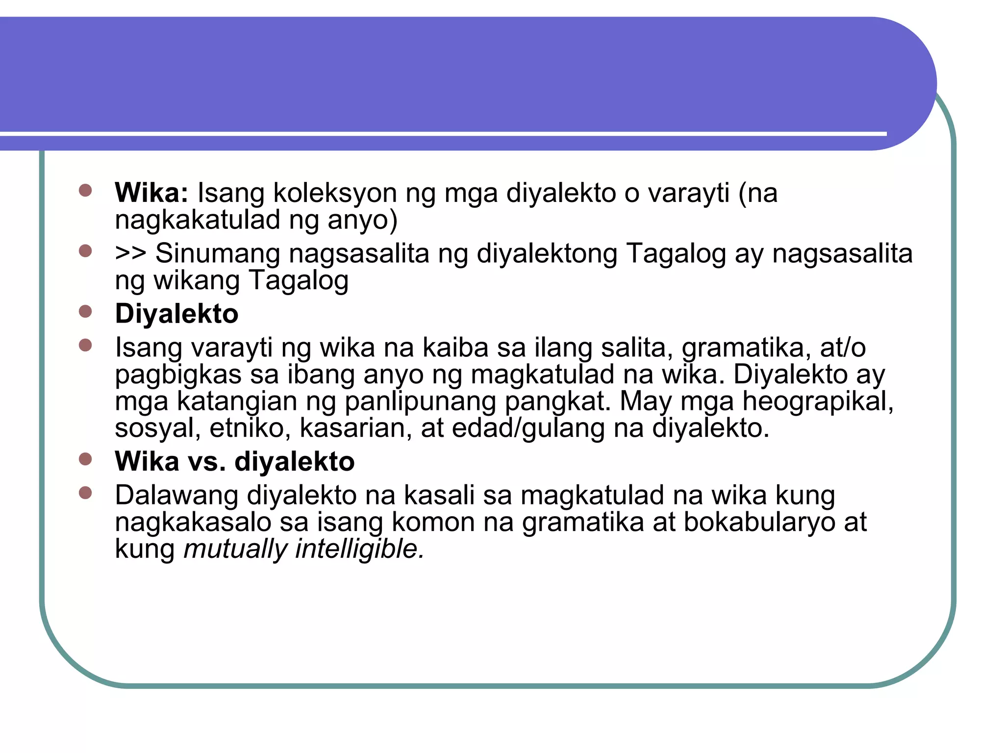 Varayti ng wika | PPT